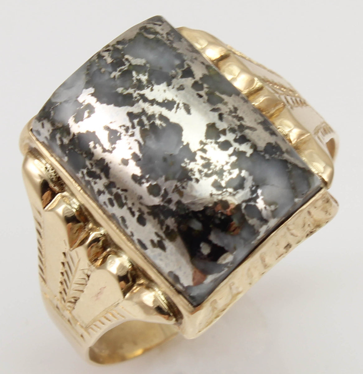 Antique Victorian LARGE VERY RARE Natural Silver Ore in Quartz Engrave ...